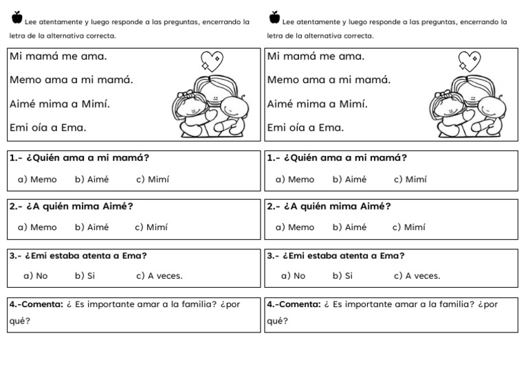 Lectura Comprensiva Letra M Pdf