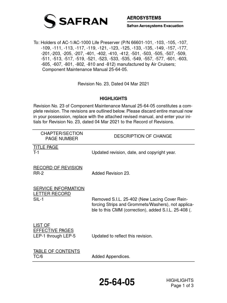 CMM 25-64-05 Rev23 | PDF
