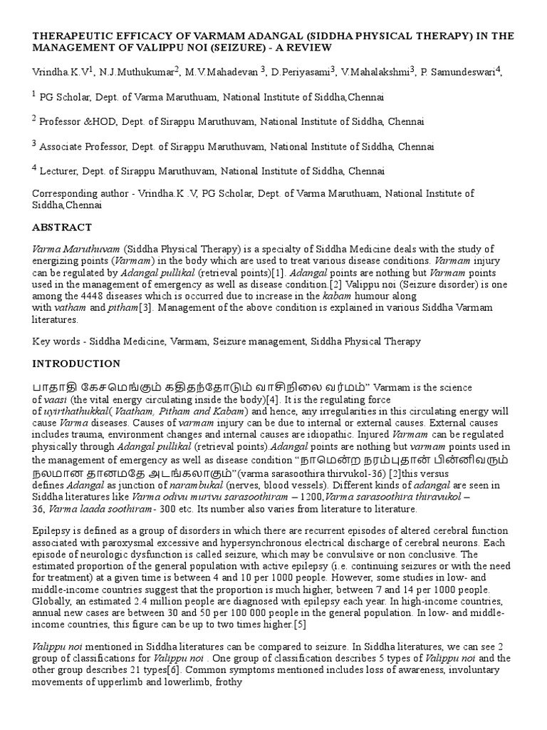 View of Therapeutic Efficacy of Varmam | PDF | Human Anatomy ...