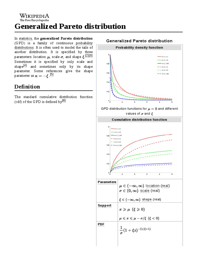Generalized Pareto Distribution | Download Free PDF | Statistics ... Generalized Pareto Distribution | Download Free PDF | Statistics ...