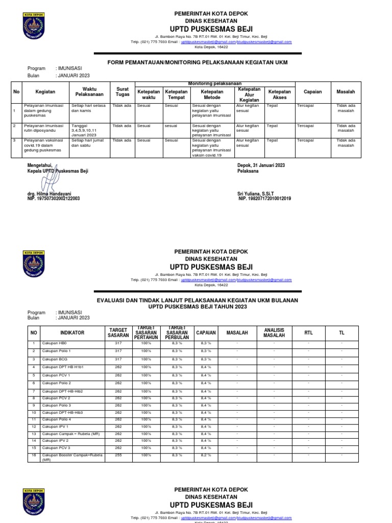 Form Monitoring, Evaluasi Dan Rencana Kegiatan Imunisasi 2023 | PDF Form Monitoring, Evaluasi Dan Rencana Kegiatan Imunisasi 2023 | PDF