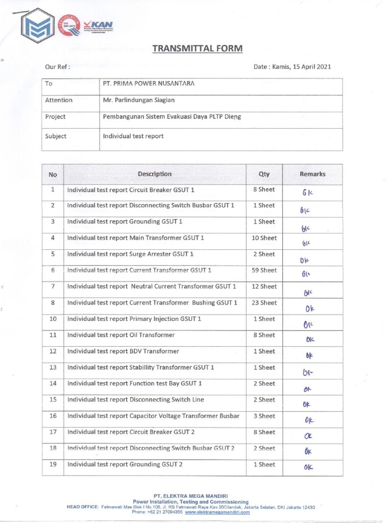Transmital Form | PDF