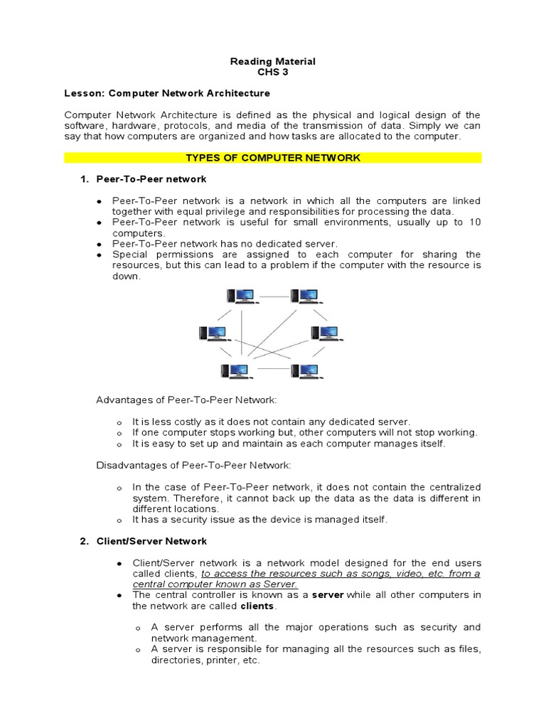 Lesson 1 (Computer Network Architecture) | PDF