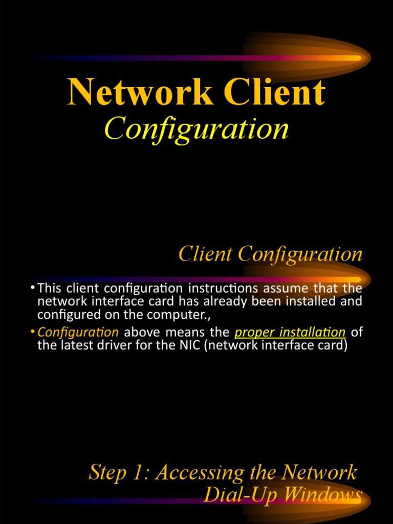 Lesson 8 (Network Client Configuration) | PDF