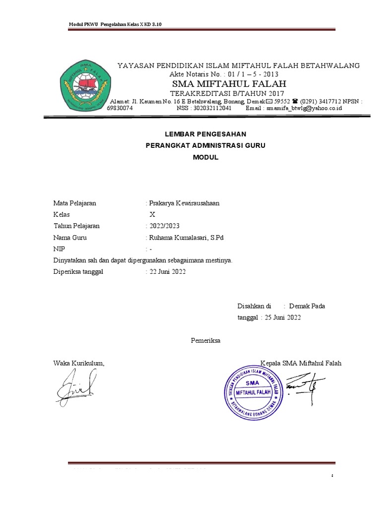 Modul Ajar Pkwu | PDF
