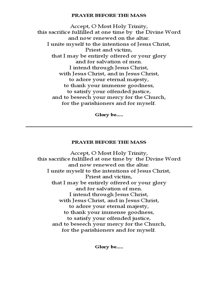 Prayer Before The Mass | PDF | Social Science | Philosophy