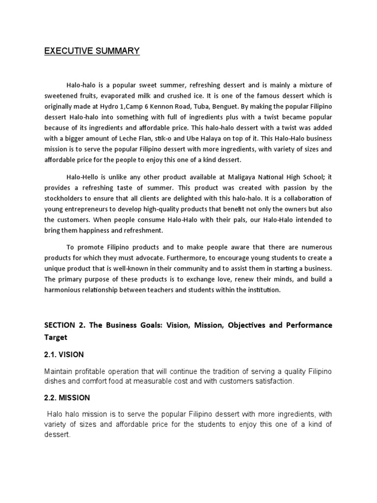 Executive Summary | PDF | Foods | Cuisine