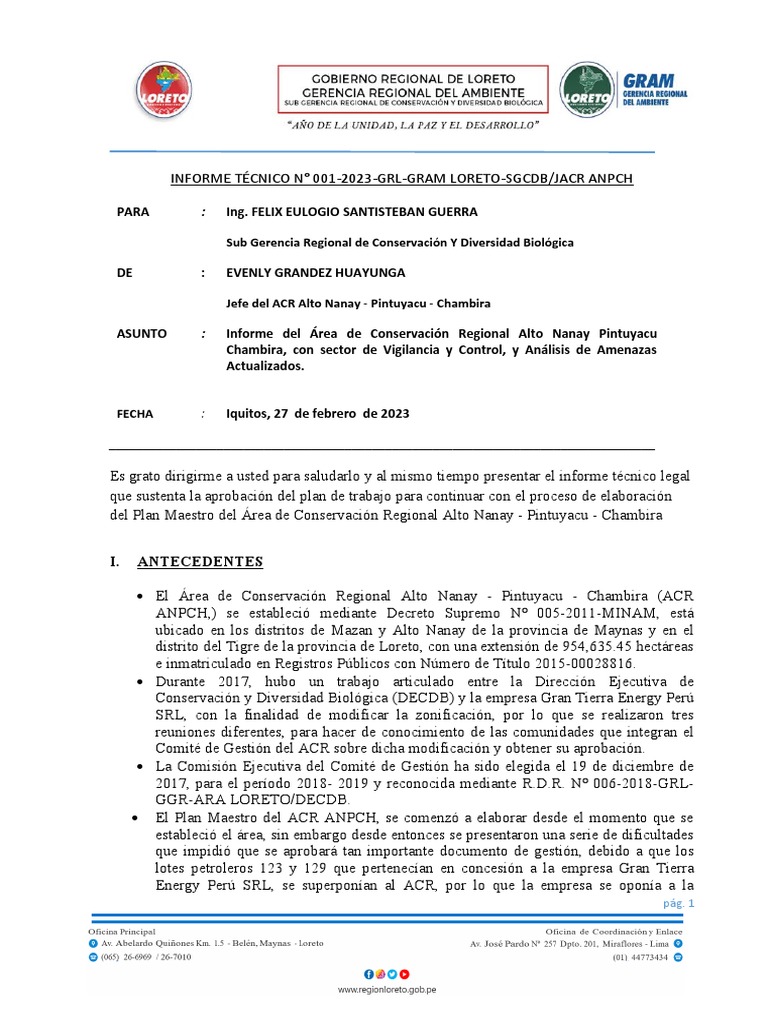 Informe Técnico KFW Del Acr-Anpch 2023 - Primer Producto | PDF ...