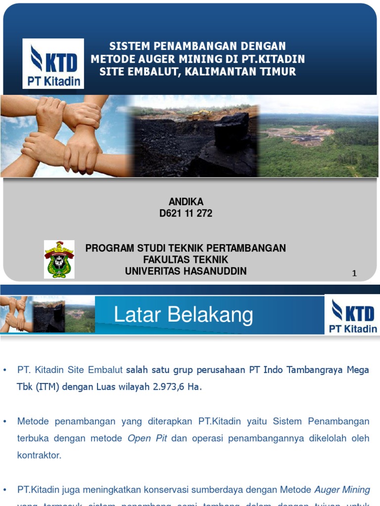 Auger Mining di PT Kitadin Embalut | PDF | Teknologi & Rekayasa