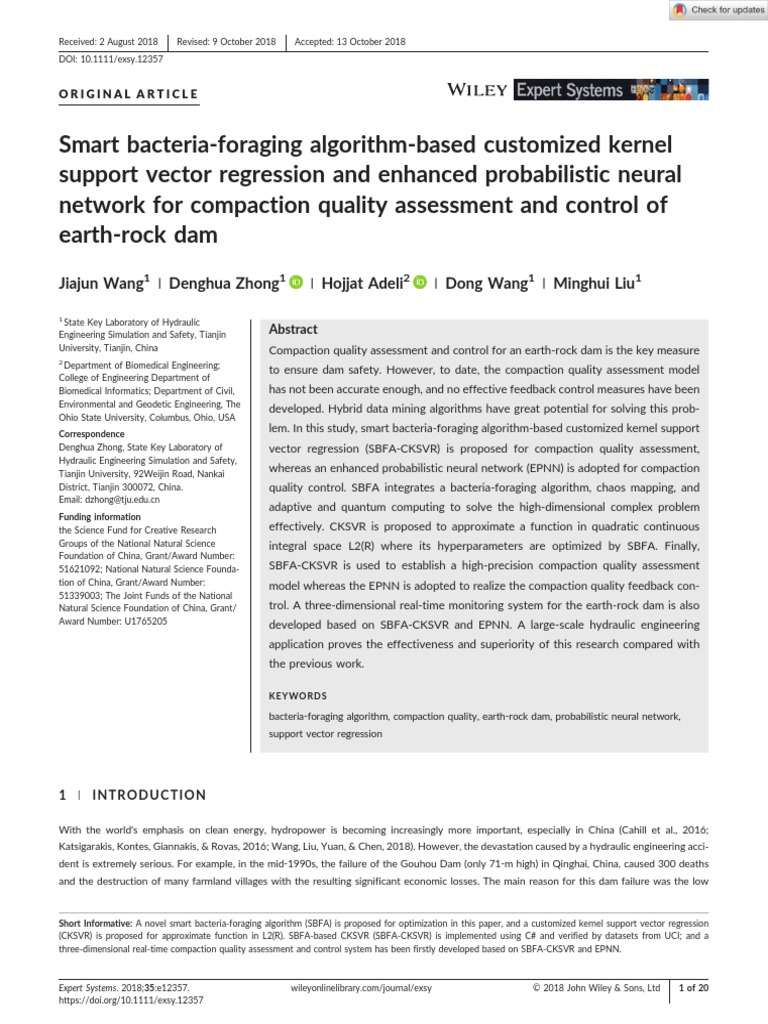 Smart Bacteria Foraging Algorithm Based Customized Kernel Support ... Smart Bacteria Foraging Algorithm Based Customized Kernel Support ...