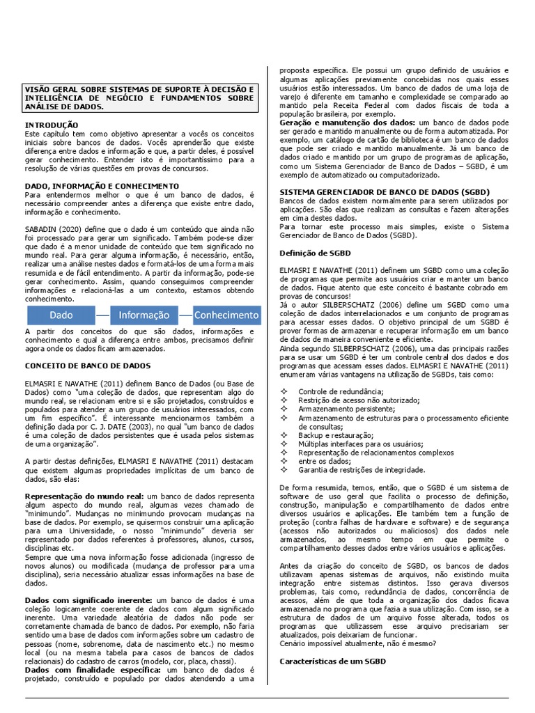 Apostila de Banco de Dados | PDF | Bancos de dados | Dados