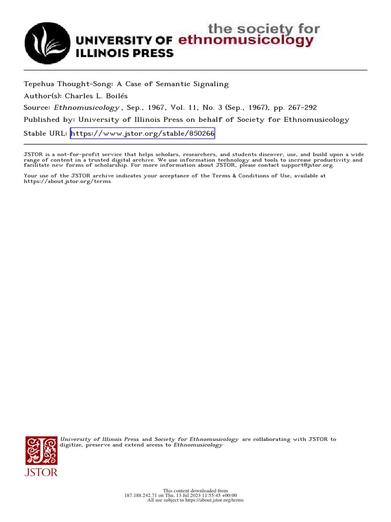 Boiles 1967 TepehuaThoughtSongCase 1967 | PDF