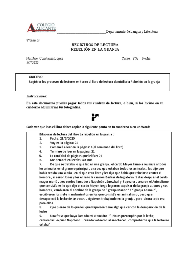 Registro de Lectura | PDF
