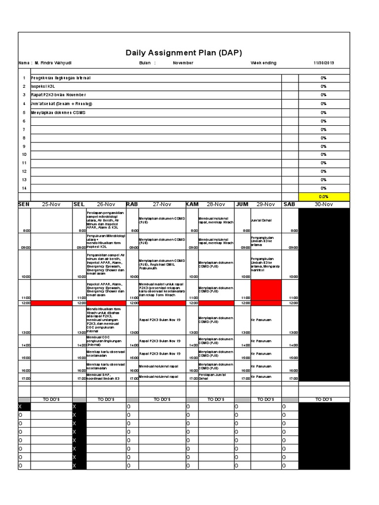 Daily Assignment Plan | PDF