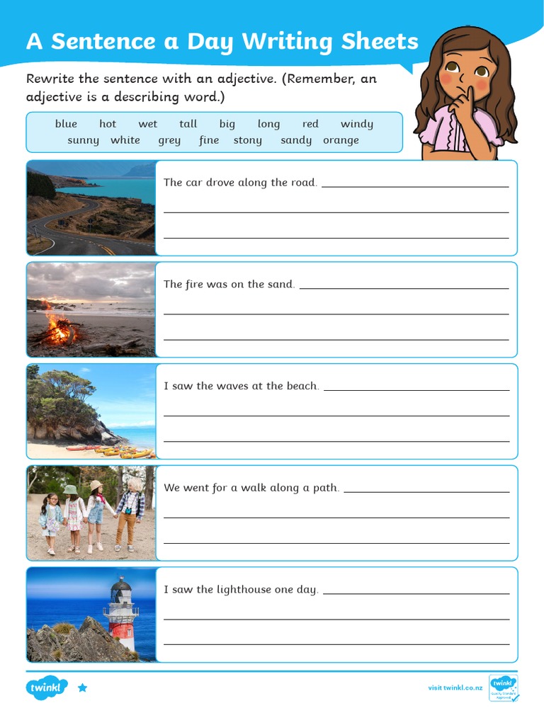 NZ e 1671076811 Level 2 Sentence A Day Differentiated Writing Sheets ...