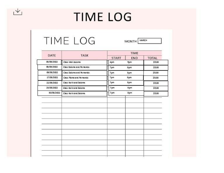 TIME LOG | PDF