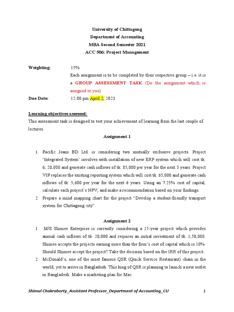 Assignment-Project Management | PDF | Demand | Forecasting