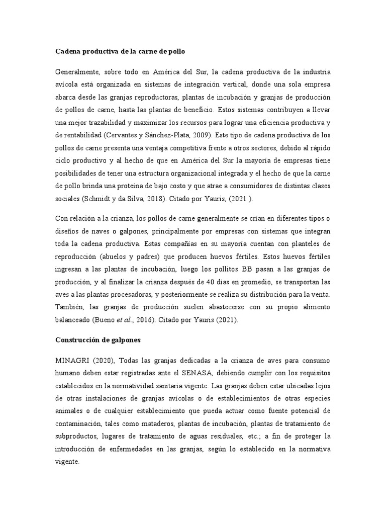 Cadena Productiva de La Carne de Pollo | PDF