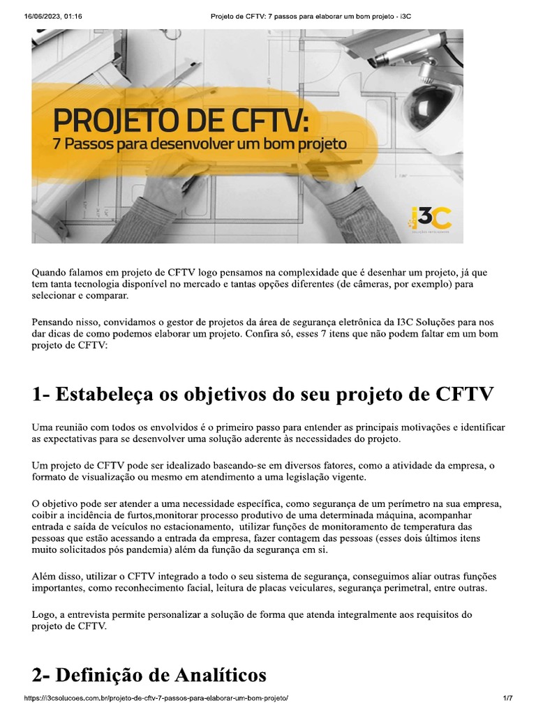 Projeto CFTV | PDF
