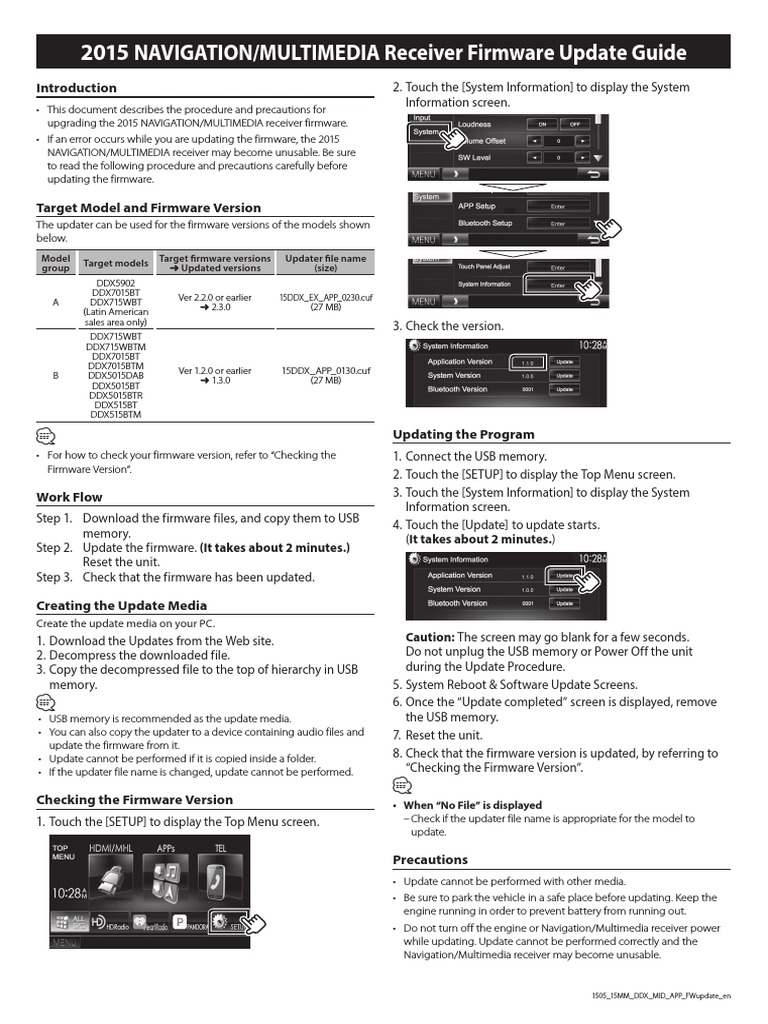 DDX5902 Firmware Update Instructions | PDF | Usb Flash Drive | Computer ...