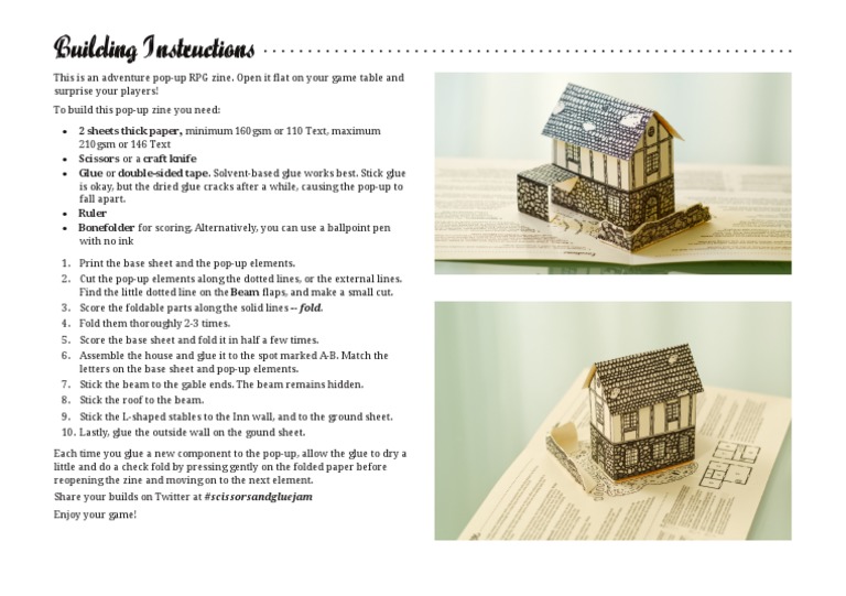 Pop-Up RPG Zine Building Guide | PDF | Games & Activities