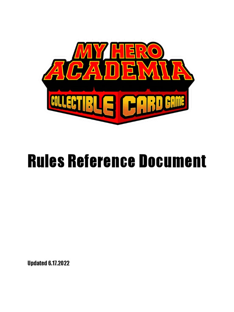 My Hero Academia Card Game Rules | PDF