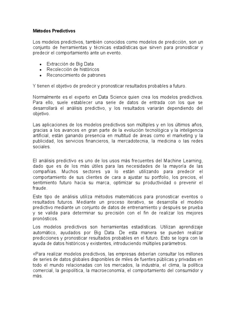 Modelos Predictivos y Machine Learning | PDF | Negocios | Finanzas y dinero