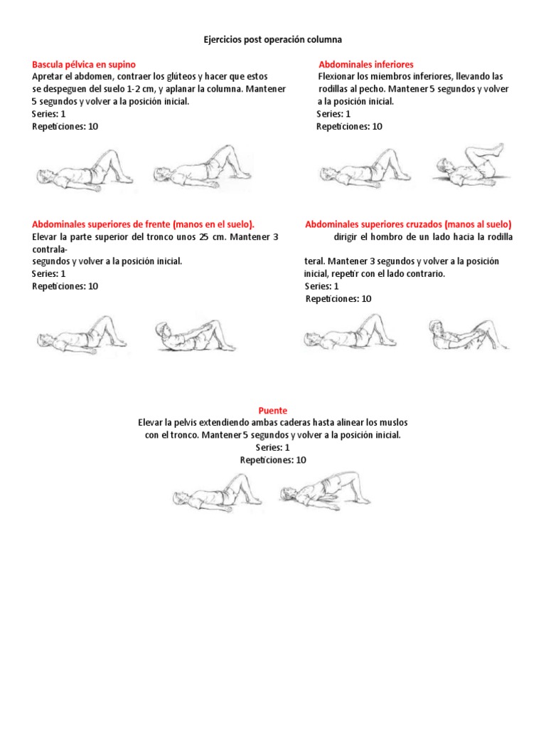 Ejercicios Post Operación Columna | PDF