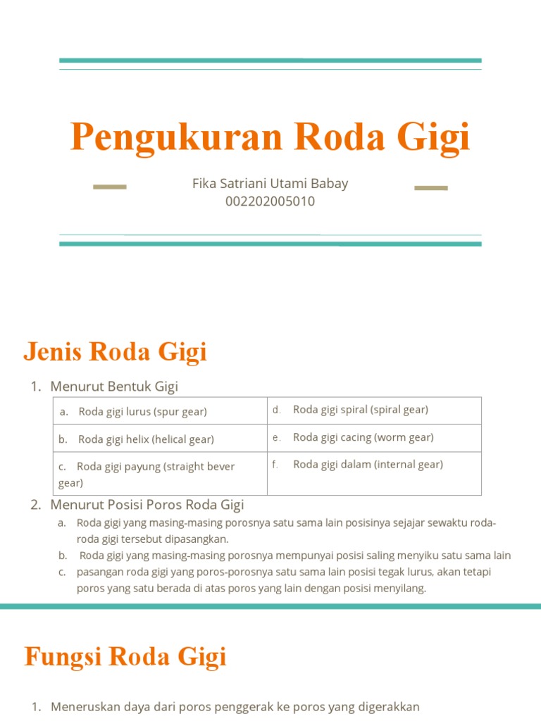 Langkah-langkah Pengukuran Roda Gigi | PDF | Griya & Taman | Teknologi ...
