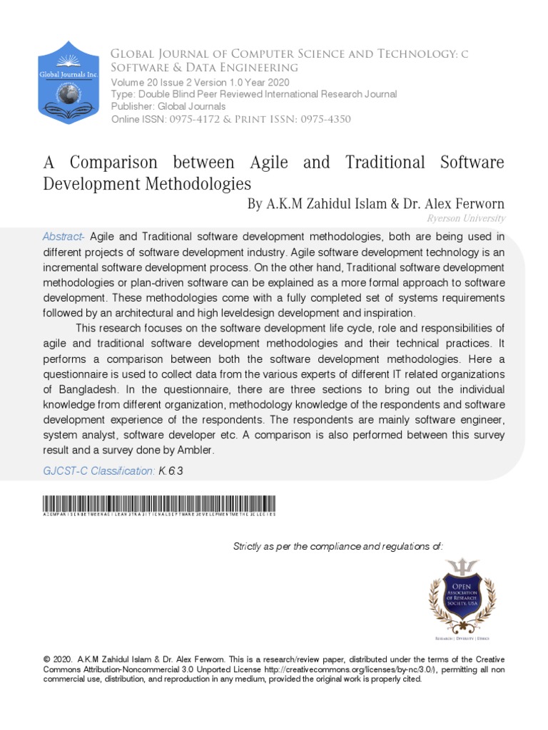 2 A Comparison Between Agile PDF | PDF | Agile Software Development ...