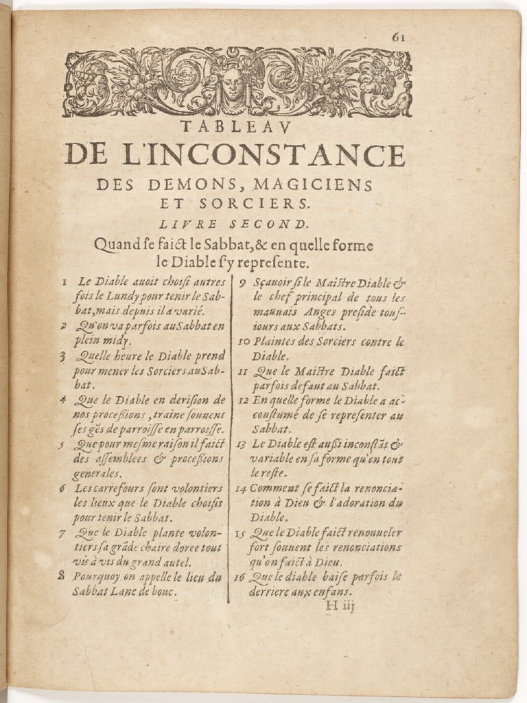 Tableau de l'Inconstance - Pierre de Lancre | PDF