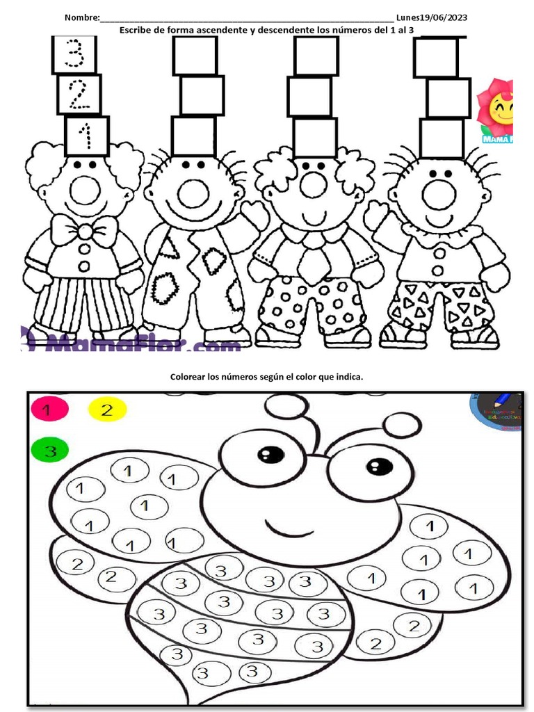 Colorear Los Números Según El Color Que Indica | PDF