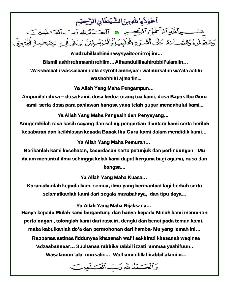 Teks Doa upacara bendera | PDF