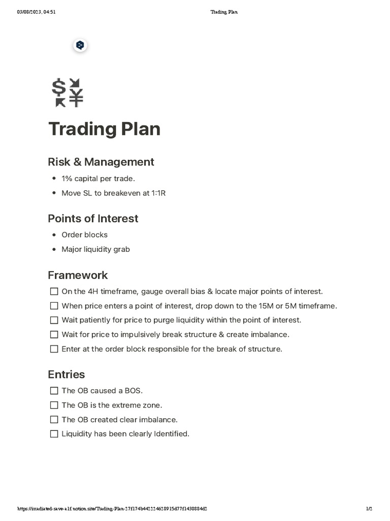 Trading Plan | PDF