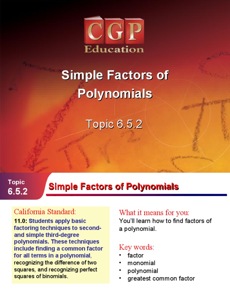 3simple Factors Of Polynomials Pdf Factorization Polynomial 0285