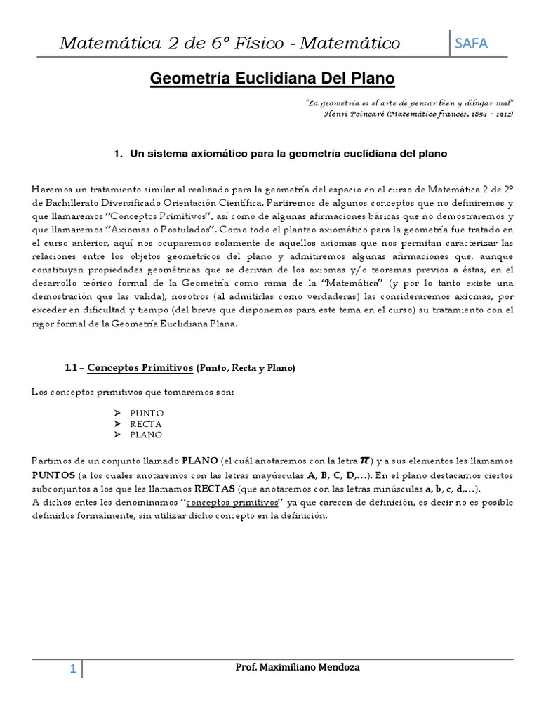 Geometría Euclidiana para 6º Curso | PDF | Geometría | Triángulo