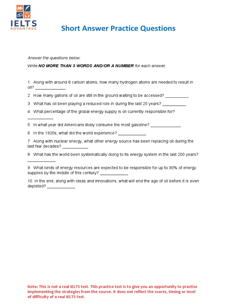 Short Answer Practice Questions 1 | PDF