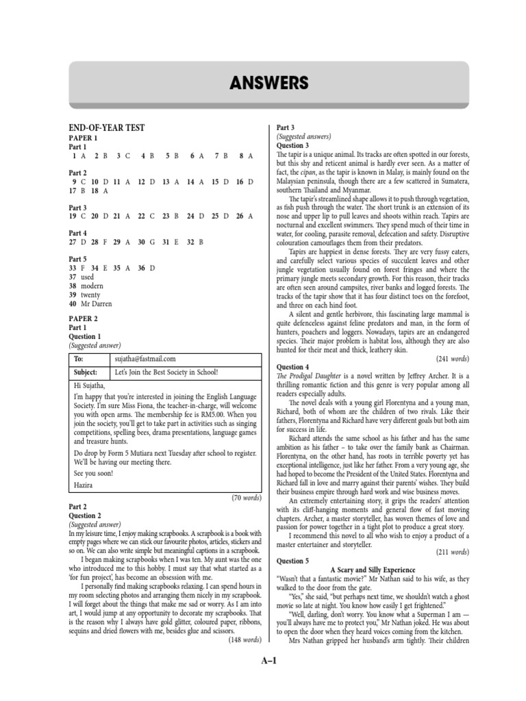 DIGITAL ANSWERS FOR END-OF-YEAR TEST - Indd | PDF | Mangrove | Scrapbooking