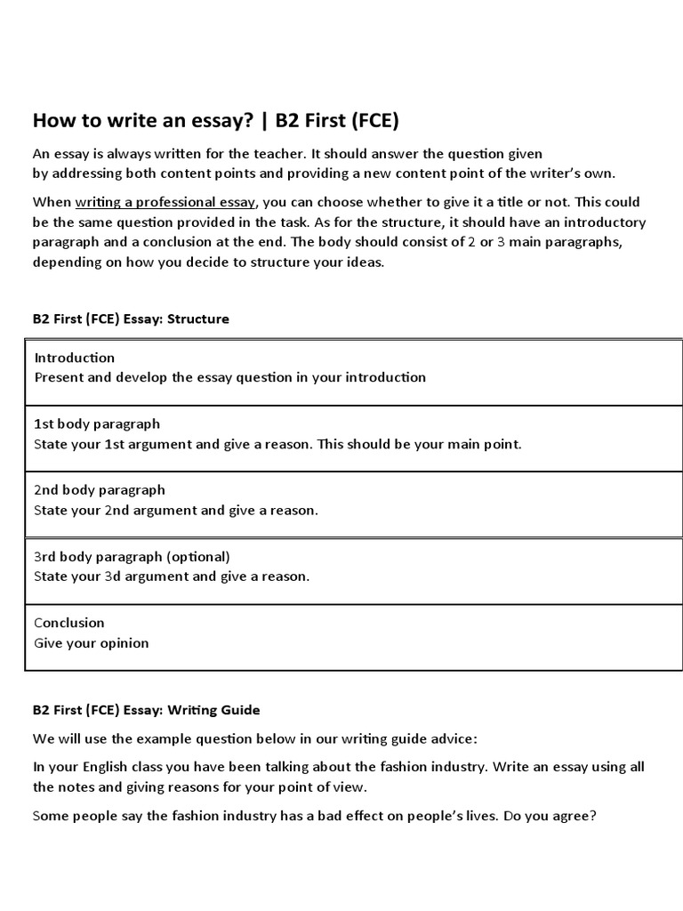 How To Write An Essay For FCE | PDF | Essays | Pollution