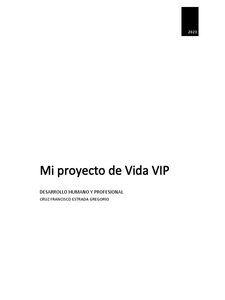 Proyecto de VIDA VIP | PDF
