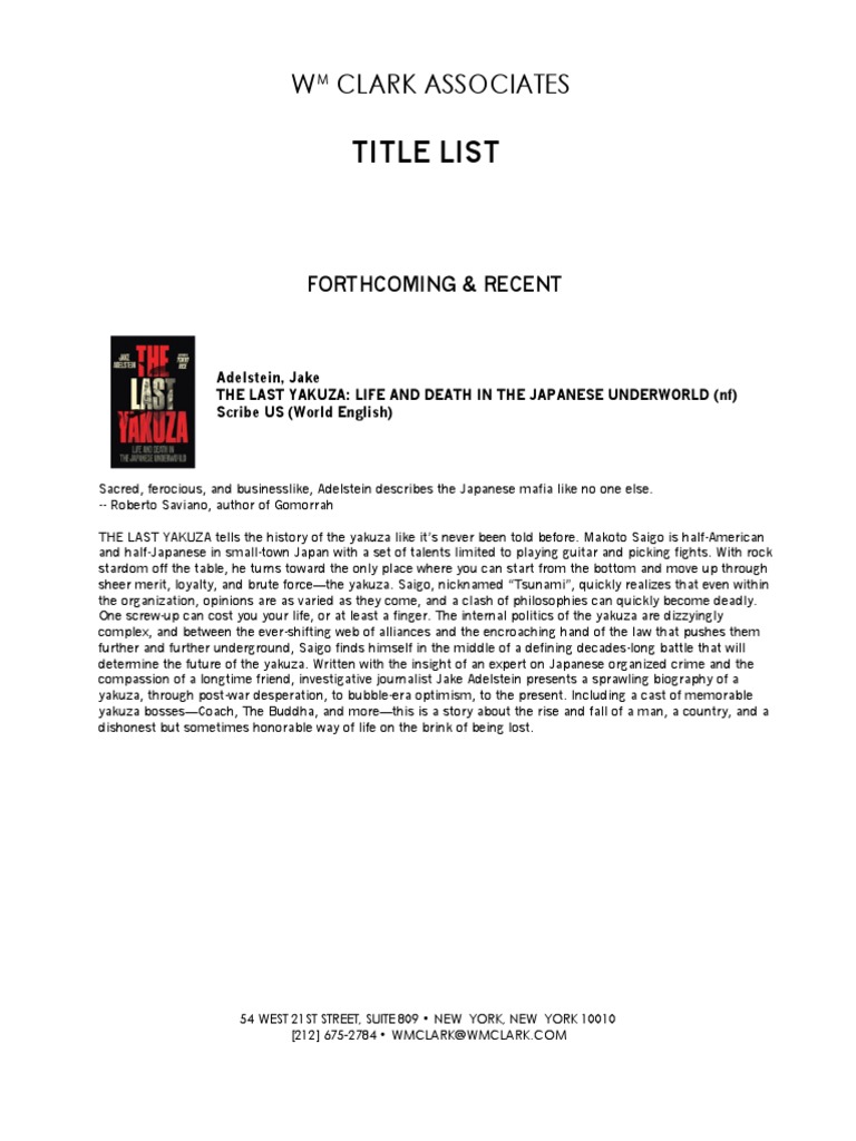 WCA Booklist 2023-07-07 | PDF