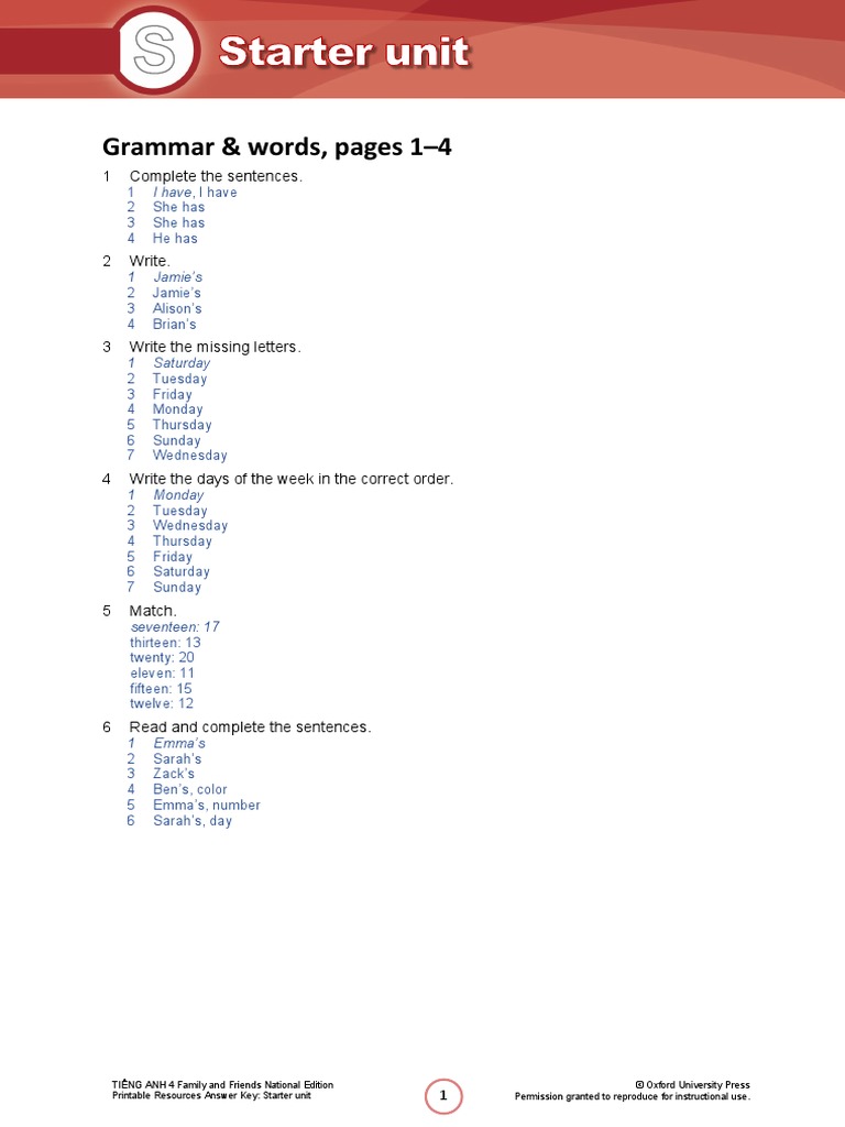 Answer Key - Printable Resources | PDF
