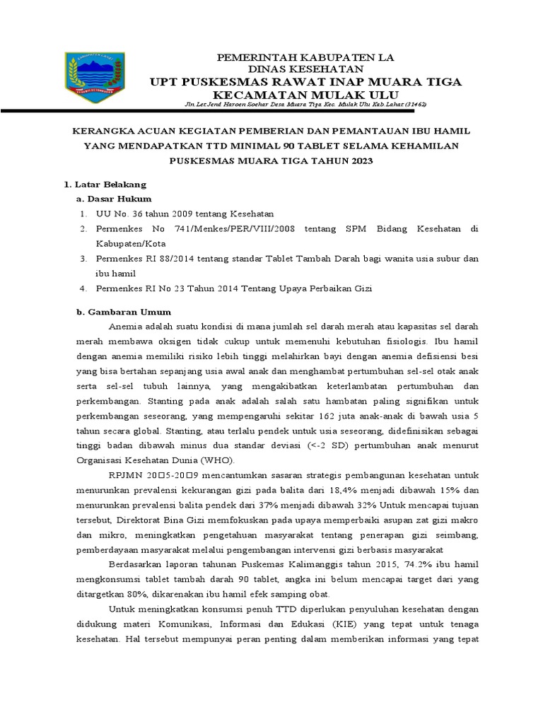 Manfaat Penyuluhan TTD untuk Ibu Hamil | PDF