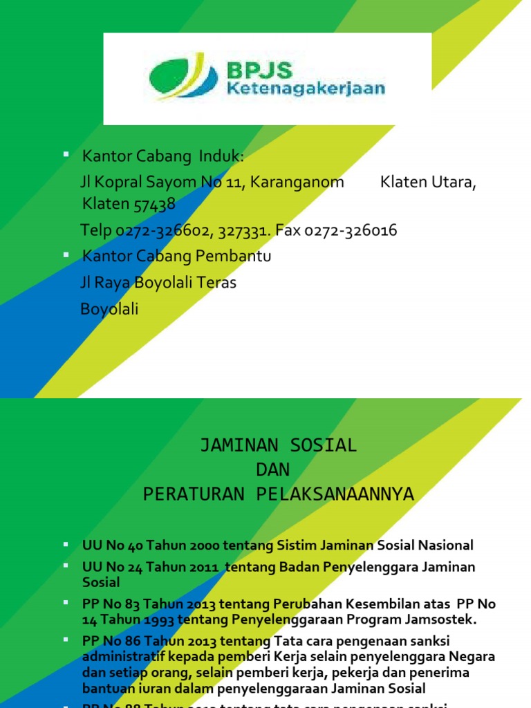 Presentation Program BPJSTK | PDF