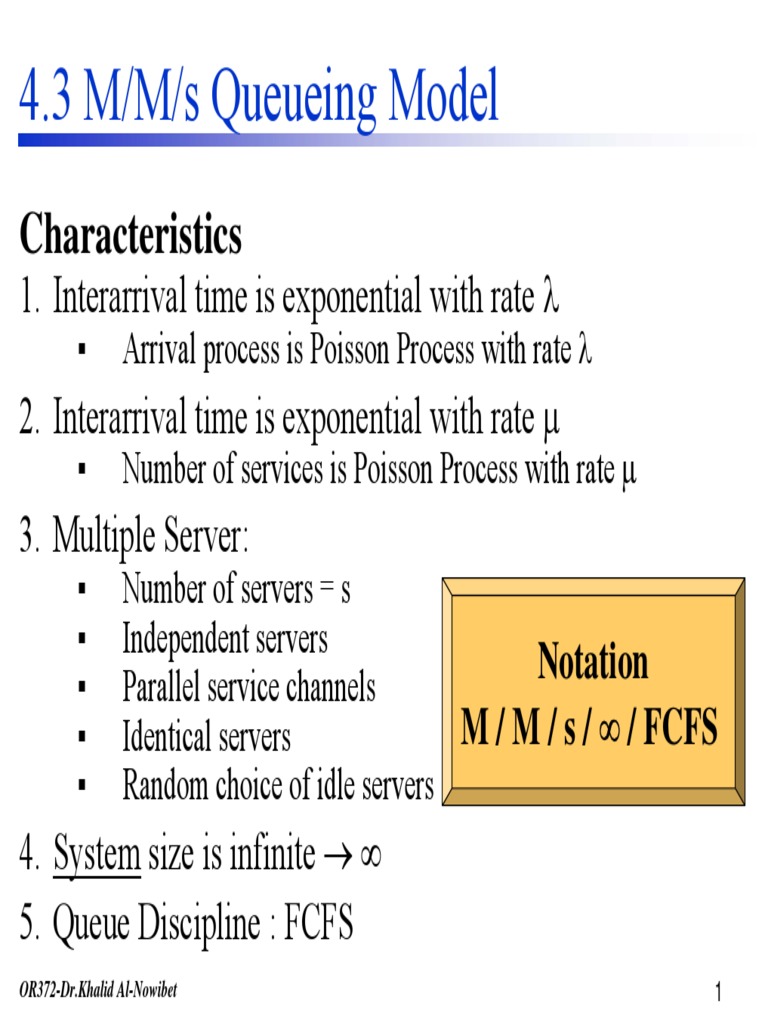 M/M/s Queueing Model Analysis | PDF | Systems Science | Operations Research