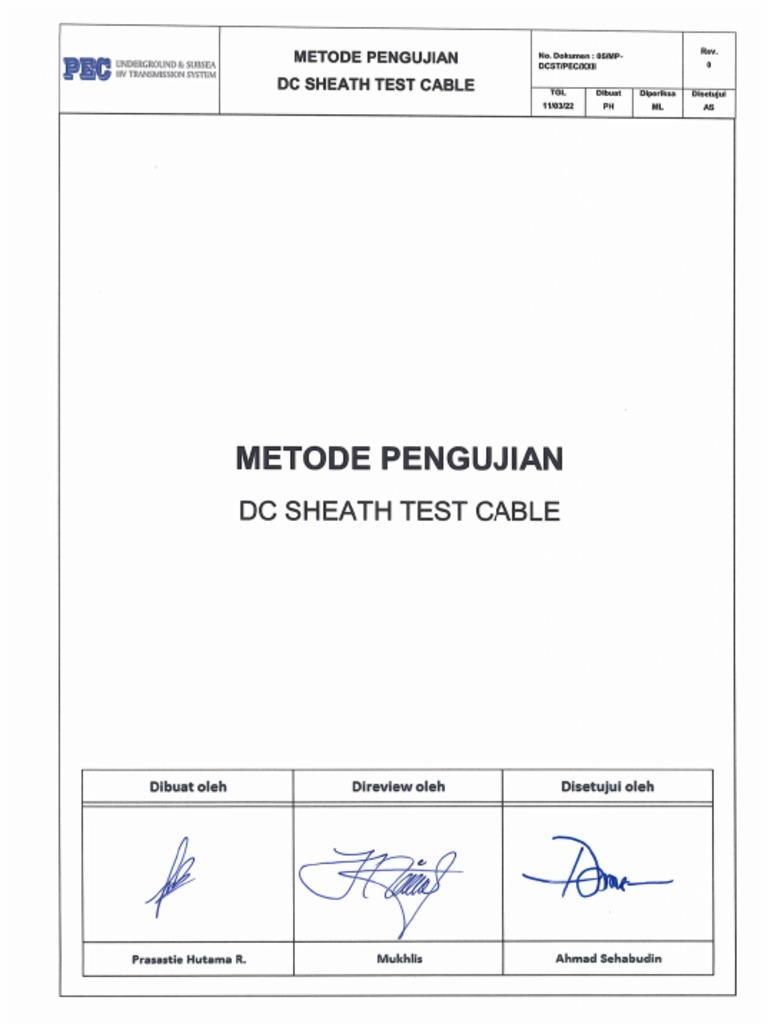 Metode Pengujian DC Sheat Test Cable | PDF