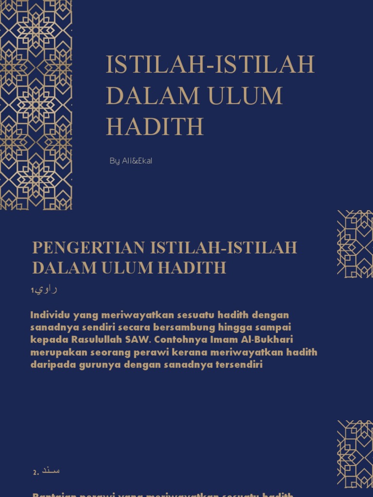 Slide Istilah-Istilah Dalam Ulum Hadith | PDF