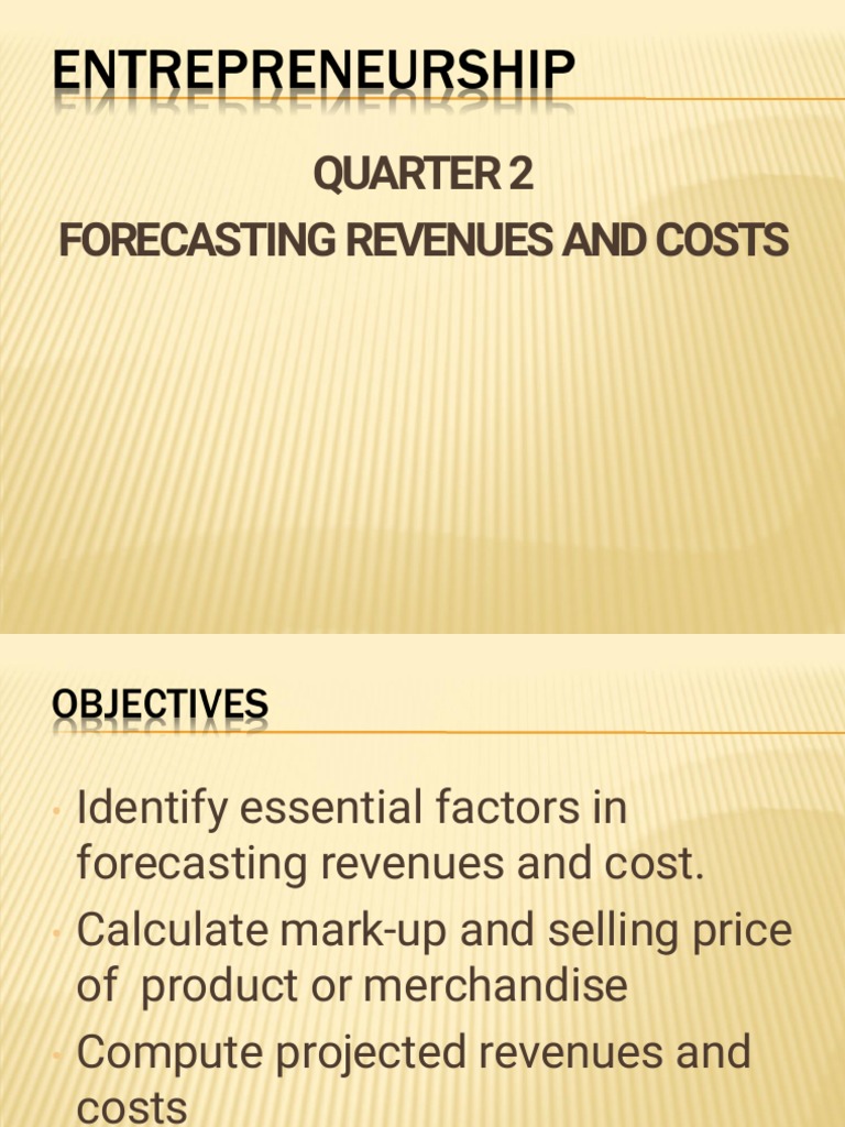 Revenue and Cost Forecasting Guide | PDF | Forecasting | Merchandising