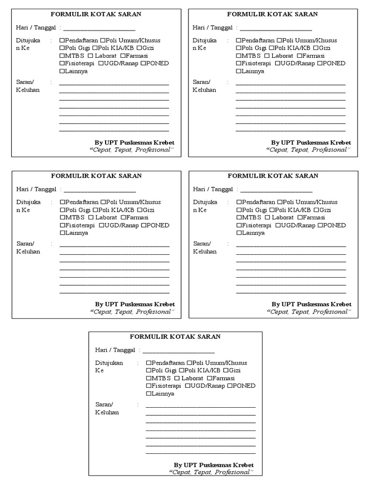 Form Kotak Saran | PDF