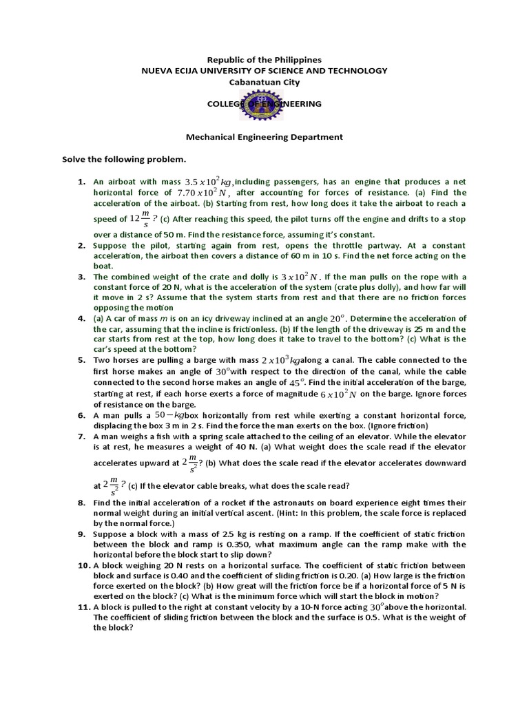 Laboratory No. 2 F Dynamics | PDF | Force | Friction